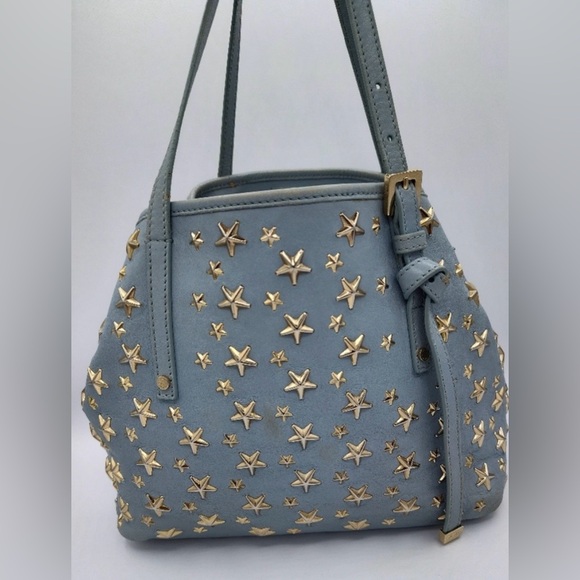 Jimmy Choo | Bags | Jimmy Choo Y2k Sasha Blue Leather Gold Star Studded ...